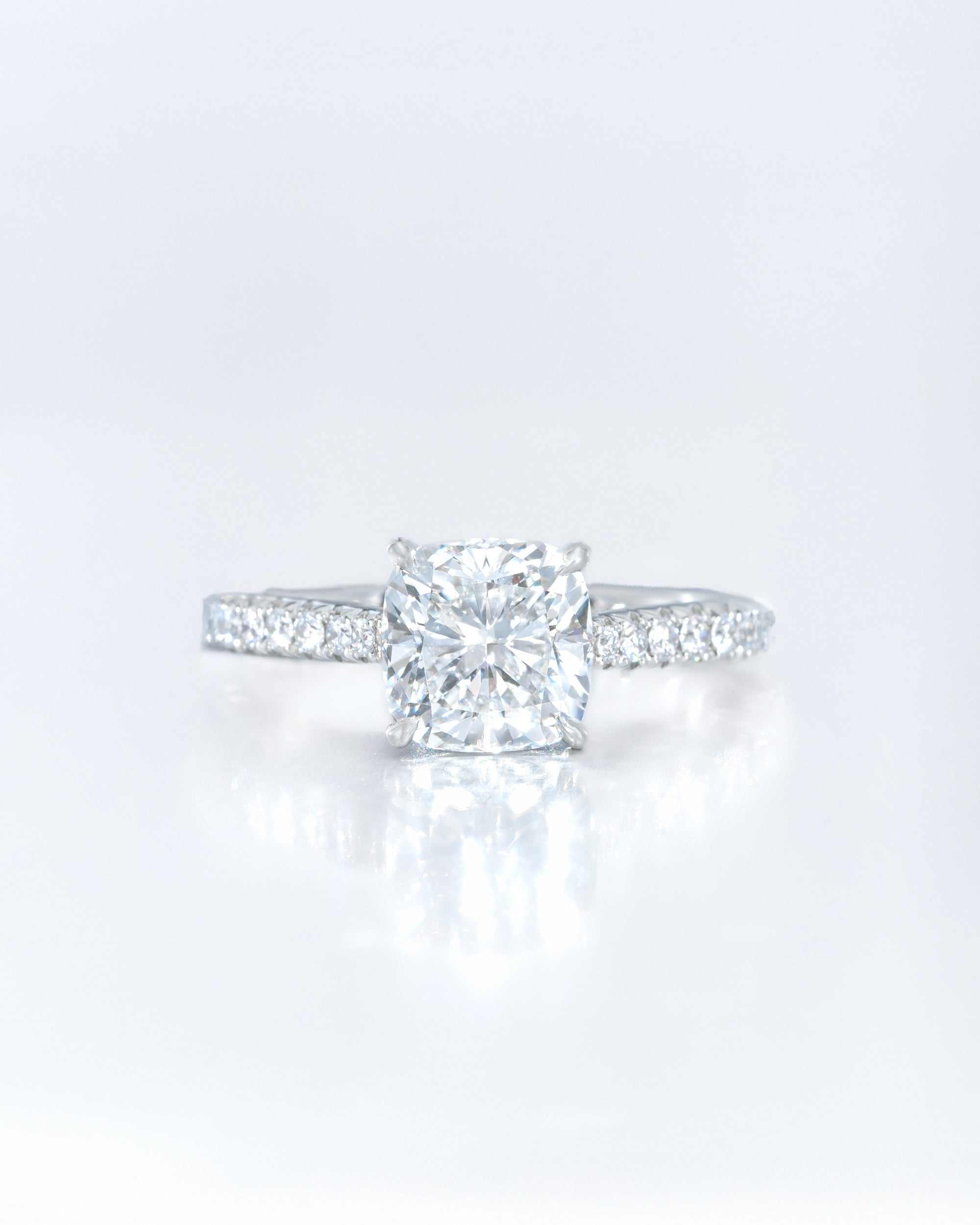 Cushion Pave Ring – ⅡA Diamond